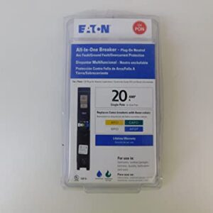 Eaton CH 20 Amp 1-Pole Dual Function (Arc Fault/Ground Fault) Plug-On Neutral Circuit Breaker