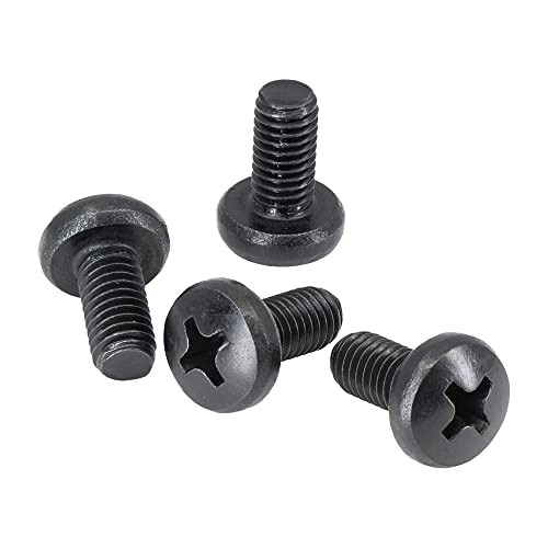 Black License Plate Screws for BMW and Tesla, Phillips Machine Pan Head 18-8, Stainless Steel, M5-0.8 x 12 mm Bolt (Pack of 4)