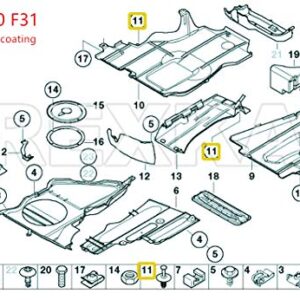 Rexka 40pcs Bumper Trim Wheelhouse Liner Push-Type Retainer Clip Rivet Compatible with BMW 51-11-8-174-185 51118174185