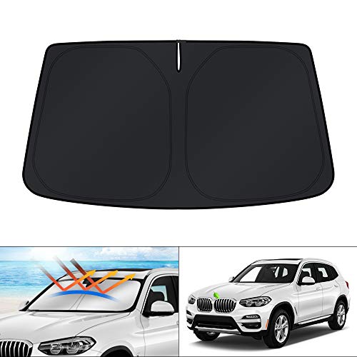 KUST Custom Fit Windshield Sun Shade for 2018-2023 BMW X3 Window Shade Sun Visor Protector Foldable Sunshade Blocks UV Rays Keep Your Car Cooler