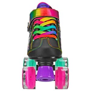 Roller Derby Sparkles Lighted Roller Skates Black/Rainbow Size 3