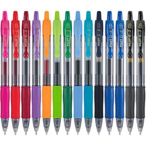 pilot g2 premium gel ink pens, bold point (1.0mm), assorted colors, 14 count (12765)