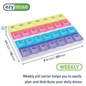 Ezy Dose 28-Day Monthly Pill Medtime Planner Organizer Case 4 Week Daily Supplement Vitamin Box (28 Day - 2 Pack)