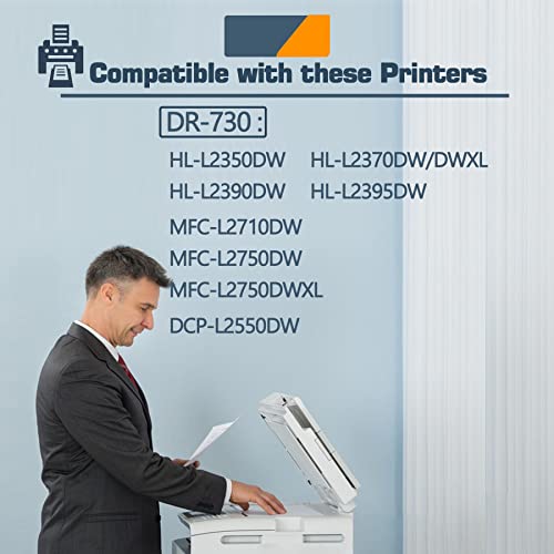 DR730 Compatible DR-730 Black Drum Unit Replacement for Brother DR-730 DCP-L2550DW MFC-L2710DW HL-L2350DW HL-L2370DW HL-L2390DW Toner.(2 Pack)