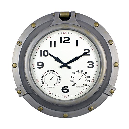 Poolmaster 52538 18" Silver Porthole Clock