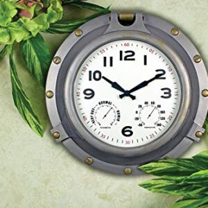 Poolmaster 52538 18" Silver Porthole Clock