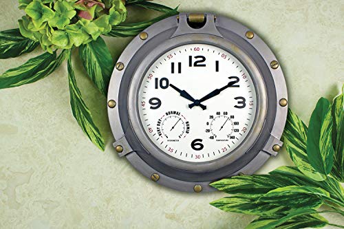 Poolmaster 52538 18" Silver Porthole Clock