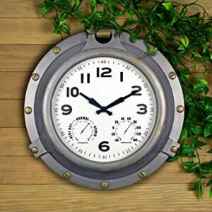 Poolmaster 52538 18" Silver Porthole Clock