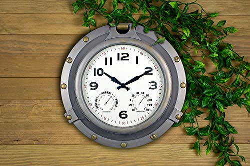 Poolmaster 52538 18" Silver Porthole Clock