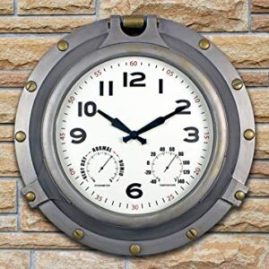 Poolmaster 52538 18" Silver Porthole Clock