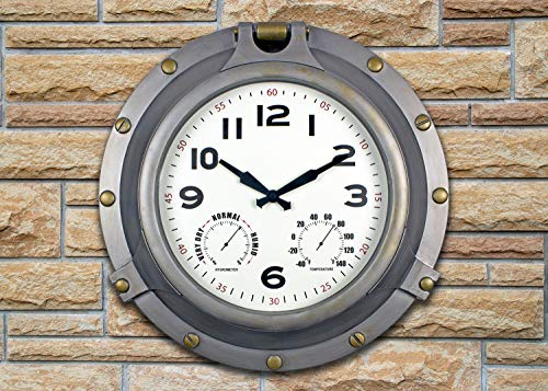 Poolmaster 52538 18" Silver Porthole Clock