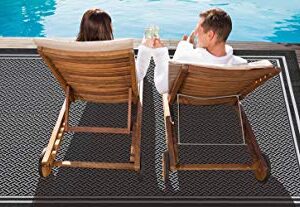 Gertmenian Indoor Outdoor Area Rug, Classic Flatweave, Washable, Stain & UV Resistant Carpet, Deck, Patio, Poolside & Mudroom, 9x13 Ft Extra Large, Simple Border, Silver Gray, 21978