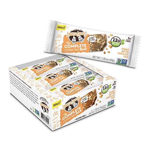 Lenny & Larry's The Complete Cookie-Fied Bar, Peanut Butter Chocolate Chip, 45g - Plant-Based Protein Bar, Vegan and Non-GMO, Pack of 9