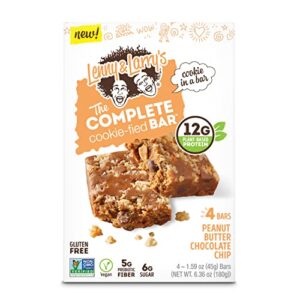 Lenny & Larry's The Complete Cookie-Fied Bar, Peanut Butter Chocolate Chip, 45g - Plant-Based Protein Bar, Vegan and Non-GMO, Pack of 9