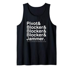 roller derby pivot blocker jammer helvetica list tank top