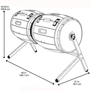 Lifetime 60309 Outdoor Double Bin Rotating Composter, 100-Gallon, Pack of 1, Brown