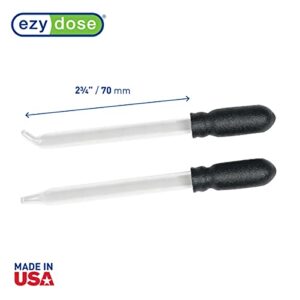 EZY DOSE Flents Straight & Bent Tip Medicine Droppers Bottle, Transparent and Black, 2 Count