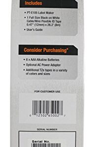 Brother PT-E105 P-Touch Edge Handheld Industrial Label Maker with Interactive Menu and Automatic Lamination (AAA Batteries Not Included)