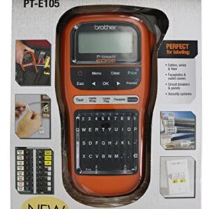 Brother PT-E105 P-Touch Edge Handheld Industrial Label Maker with Interactive Menu and Automatic Lamination (AAA Batteries Not Included)