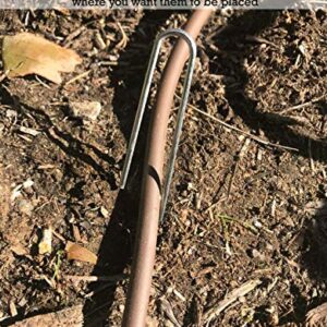 Sandbaggy DRIP TUBING Stakes Landscape Staples | 5 inch Length | Drip Anchors | Landscape Pins | Lawn Nails | Garden Stakes | Designed to Hold Drip Tubing Up to 1/4" Diameter | Pack of 100