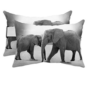 Recliner Head Pillow Ledge Loungers Chair Pillows with Insert Wild Animal Elephant Gray Lumbar Pillow with Adjustable Strap Outdoor Waterproof Patio Pillows for Couch Beach Pool Office Chair, 2 PCS