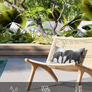 Recliner Head Pillow Ledge Loungers Chair Pillows with Insert Wild Animal Elephant Gray Lumbar Pillow with Adjustable Strap Outdoor Waterproof Patio Pillows for Couch Beach Pool Office Chair, 2 PCS