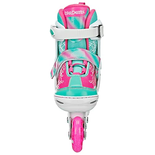 Roller Derby ION 7.2 Girl's Adjustable Inline Skates White/Mint/Pink Size Medium (2-5)