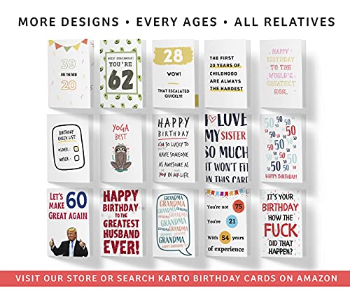 Happy 60th Birthday Card for Men Women, Funny 60th Birthday Cards for Husband Wife Dad Mom Brother Sister Friend, 60 Years Old Birthday Card, 60 Birthday Card with Envelope, Karto Yellow Childhood