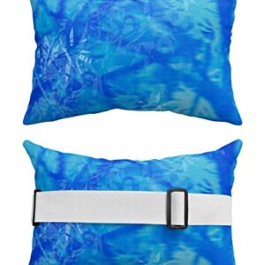 Recliner Head Pillow Ledge Loungers Chair Pillows with Insert Abstract Mystic Mottled Blue Tree Shadow Lumbar Pillow with Adjustable Strap Outdoor Waterproof Patio Pillows for Beach Pool, 2 PCS