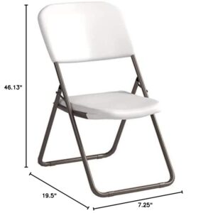 Lifetime 80155 Loop Leg Folding Chair, White Granite , Pack of 4