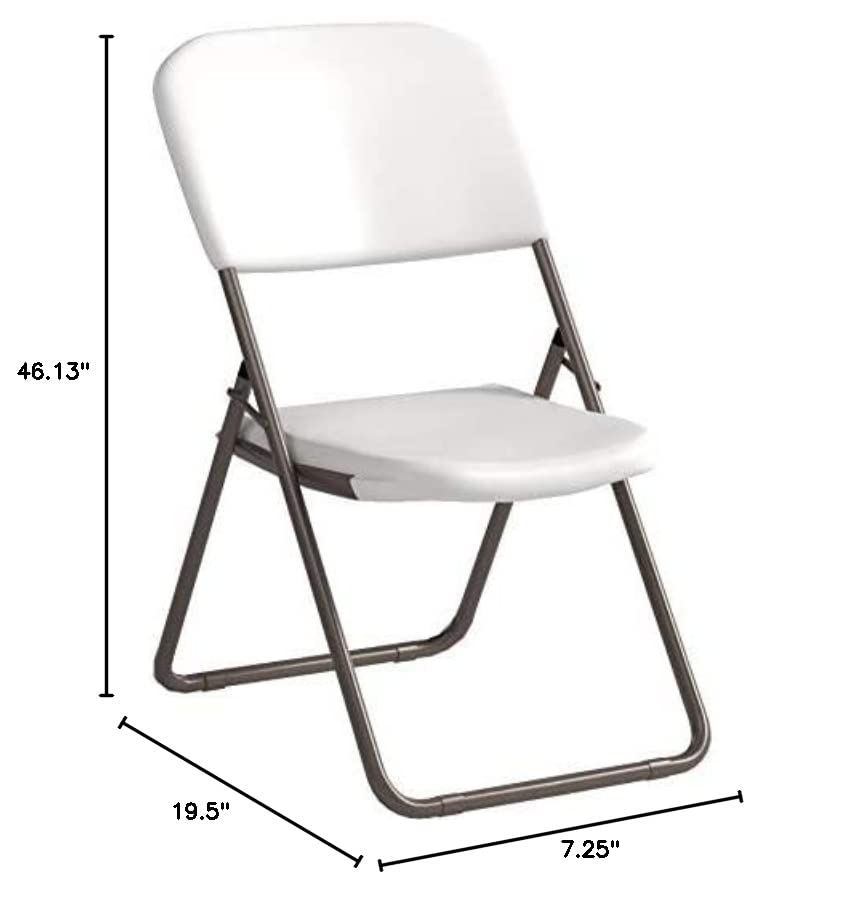 Lifetime 80155 Loop Leg Folding Chair, White Granite , Pack of 4