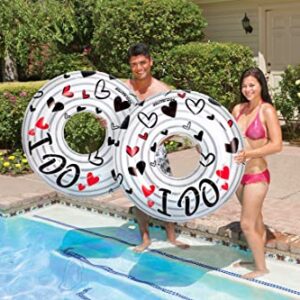 Poolmaster 40-Inch Say I Do Inflatable Swimming Pool Float Inner Tube, 2 Pack