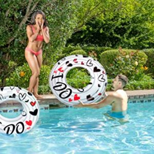 Poolmaster 40-Inch Say I Do Inflatable Swimming Pool Float Inner Tube, 2 Pack