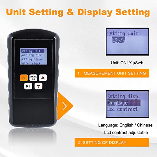 ZWJABYY Geiger Counter,Household Laboratory Hospital Handheld Nuclear Radiation Detector Radiation Dose Alarm,Portable Dosimeter Monitor High Sensitivity Accuracy