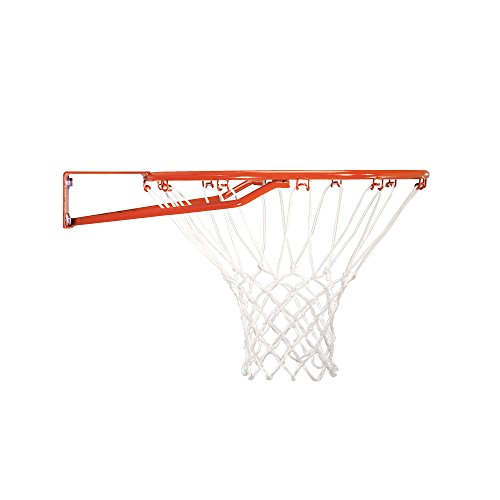 Lifetime Pro Court Height Adjustable Portable Basketball System, 44 Inch Backboard, Red/White & Spalding React TF-250 Indoor-Outdoor Basketball 29.5"