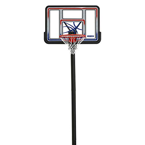 Lifetime 1008 Adjustable In-Ground Basketball Hoop, 44-Inch Backboard, Red/White/Blue