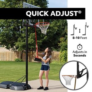 Lifetime 1008 Adjustable In-Ground Basketball Hoop, 44-Inch Backboard, Red/White/Blue