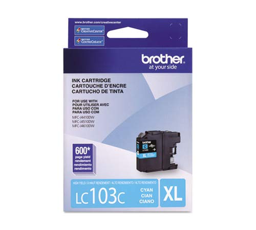 Brother Lc103C, Lc-103C, Innobella High-Yield Ink, 600 Page-Yield, Cyan, Case of 2