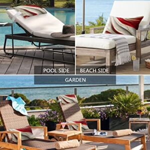 Recliner Head Pillow Ledge Loungers Chair Pillows with Insert Marble Red Golden Abstract Art Texture Lumbar Pillow with Adjustable Strap Outdoor Waterproof Patio Pillows for Beach Pool Chair, 2 PCS