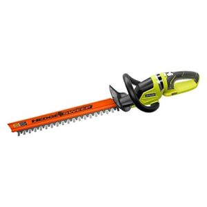 ryobi one+ 22 in. 18-volt lithium-ion cordless battery hedge trimmer (tool only)