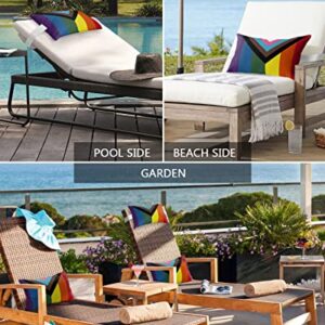 Recliner Head Pillow Ledge Loungers Chair Pillows with Insert Rainbow Stripes Color Texture Lumbar Pillow with Adjustable Strap Outdoor Waterproof Patio Pillows for Beach Pool Chair, 2 PCS