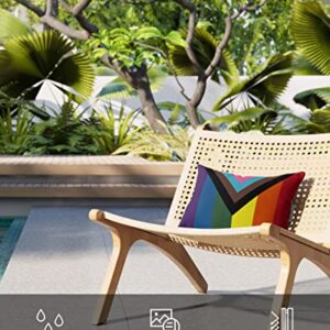 Recliner Head Pillow Ledge Loungers Chair Pillows with Insert Rainbow Stripes Color Texture Lumbar Pillow with Adjustable Strap Outdoor Waterproof Patio Pillows for Beach Pool Chair, 2 PCS