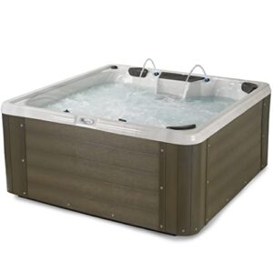 essential hot tubs 28-jet edgewater hot tubs, seats 5-6, with lounger, driftwood