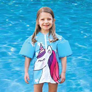 Poolmaster Swimming Pool Swim Shirt Swim Vest with Arm Floaties, Unicorn