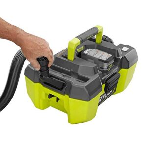 RYOBI 18-Volt ONE + Lithium-Ion Cordless 3 Gal. Project Wet/Dry Vacuum with Acessory Storage, 4.0 Ah Battery and Charger