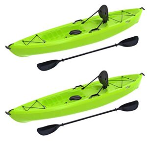 Tioga Sit-On-Top Kayak with Paddle (2 Pack), Lime, 120"