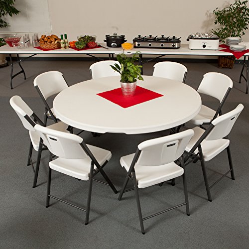 Lifetime Products 480301 Commercial Round Folding Table (4 Pack), 5', White