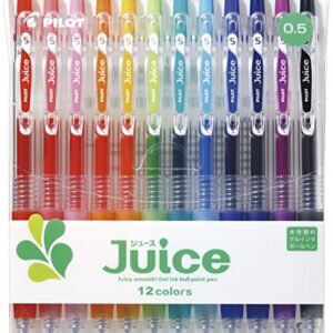 PILOT Juice Gel Ink Ballpoint Pen, 0.5mm, 12 Color Set (LJU120EF-12C)