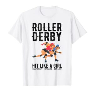 Roller Derby Hit Like a Girl Flat Track Roller Derby Shirt