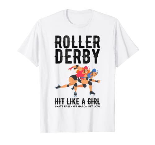 Roller Derby Hit Like a Girl Flat Track Roller Derby Shirt